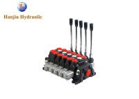 China Dcv Series 100lpm Manual Control Hydraulic Vlave 5 Spool Standard Handle Spring Return 350 Bar for sale