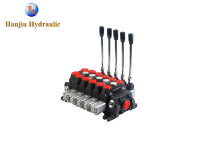 China Dcv Series 100lpm Manual Control Hydraulic Vlave 5 Spool Standard Handle Spring Return 350 Bar for sale
