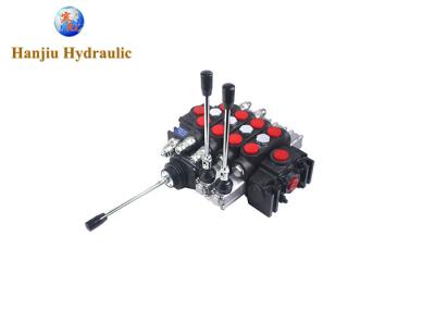 China 140lpm Manual Control Hydraulic Directional Control Valve 4 Spool 1 Joystick 350 Bar for sale