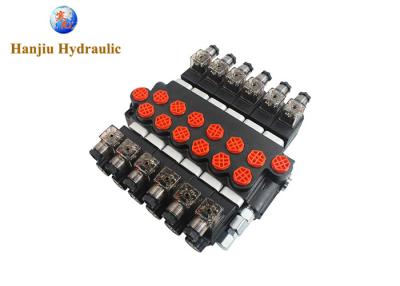China 12V DC Solenoid Controlled Hydraulic Valve P40 Series 6 Bank Open Center For Crane, China Factory, OEM for sale