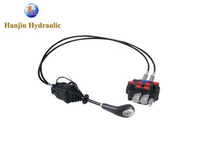 China 2 Spools 80 Liters 250 Bar Monoblock Control Valve Cable Joystick With Button For Tractor Hydraulic Valve for sale