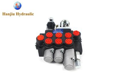 China Monoblock Directional Control Valve 40 L/Min 11GPM 3 Spool 4 Positions Double Actiong + Joystick for sale
