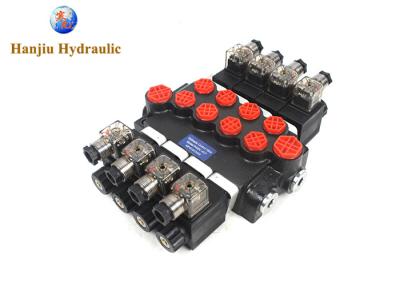 China P40 Series Monoblock Control Valves 4 Spool 40 Liters Solenoid Control 12V DC And 24V DC 250 Bar for sale
