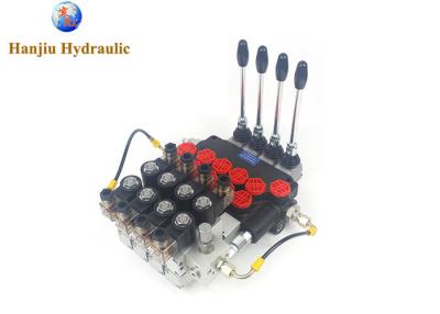 China Hydraulic directional control valve 4P80 with 80ml/min 4 handles, electric-pneumatic valve for sale