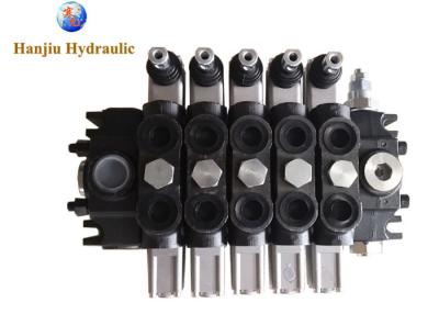 China 120LPM 5 Spools Hydraulic Directional Control Valve Side Inlet 12-18 Months Warranty for sale