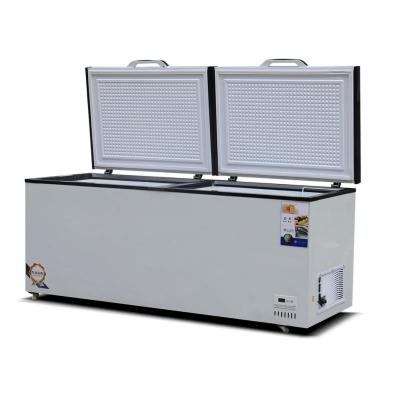 China 383L Double Door Deep Freezer 200w Restaurant Deep Freezer High Capacity for sale