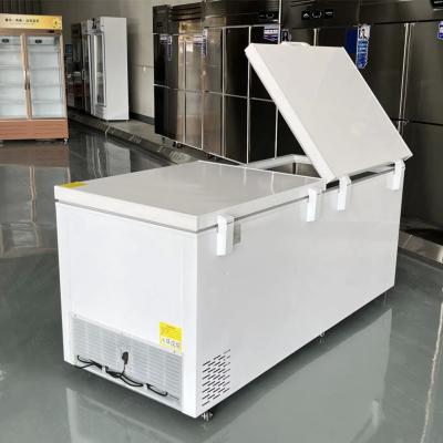 China Food Grade Stainless Steel Deep Freezer 592L 2 Door Chest Freezer for sale