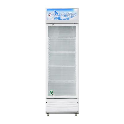 China 400L Commercial Beverage Display Cooler Single Door Upright Showcase Fridge for sale