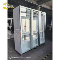 China Lockable Double Door Display Refrigerator Supermarket Upright Beverage Fridge 900L for sale