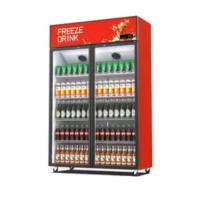 China Eco Friendly 2 Door Display Fridge Petrol Station Beverage Display Refrigerators 305W for sale