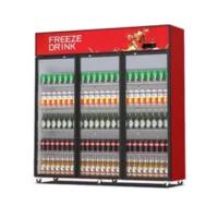 China Rapid-Cycling Compressor Pack CE Certified 1100L Three-Door Refrigerated Beverage Display Cabinet for sale