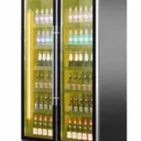 China PVC Plastic Door Beer Display Fridge Low Noise Double Door Commercial Refrigerator for sale