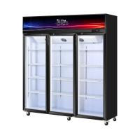 China Vertical Beverage Display Cooler Transparent Glass Door Commercial Refrigerator 500L for sale