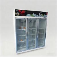 China Promotion High-Quality Commercial Beverage Cooling Vertical Upright Double Tempered Swing Glass Doors Cold Coke Display Showcase Cooler for sale