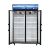 China LED Side Panel 900L Double-Door Plug in Refrigerated Beverage Display Cabinet for sale