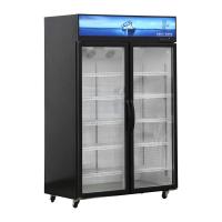 China Customized Beverage Display Cooler 900L 2 Door Display Cooler For Campus Cafeteria for sale