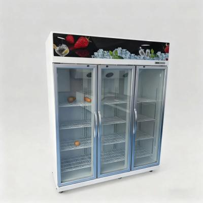 China Sturdy 3 Door Display Refrigerator 1300L Beer Display Refrigerator 382W For Urban Convenience Store for sale