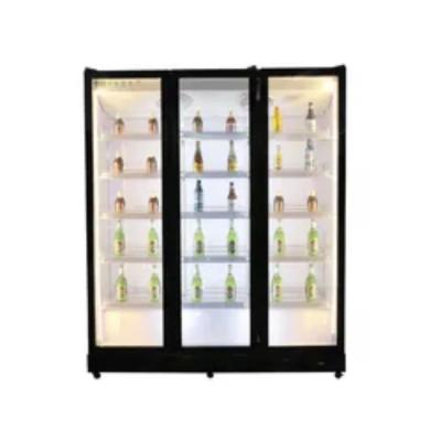 China Low Noise Self Closing Fridge 1100L Three Door Display Fridge 350W for sale