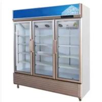 China Low Noise Self Closing Fridge 1100L Three Door Display Fridge 350W for sale