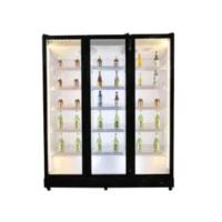 China 1100L Three Door Display Fridge Customizable Refrigerated Beverage Case 350W for sale