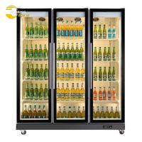 China 680L Beverage Display Cooler 295W Commercial Upright Freezer With LED Lighting And Adjustable Shelves for sale
