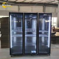 China 680L Beverage Display Cooler 295W Commercial Upright Freezer With LED Lighting And Adjustable Shelves for sale