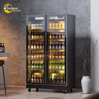 China 680L Beverage Display Cooler 295W Commercial Upright Freezer With LED Lighting And Adjustable Shelves for sale