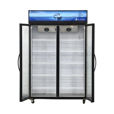 China Electronic Controller 900L Double-Door Refrigerated Beverage Display Cabinet for sale