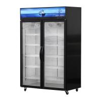 China Electronic Controller 900L Double-Door Refrigerated Beverage Display Cabinet for sale