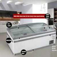 China 320L Commercial Supermarket Refrigerator 240W Horizontal Chest Freezer Aluminum Alloy Cabinet for sale