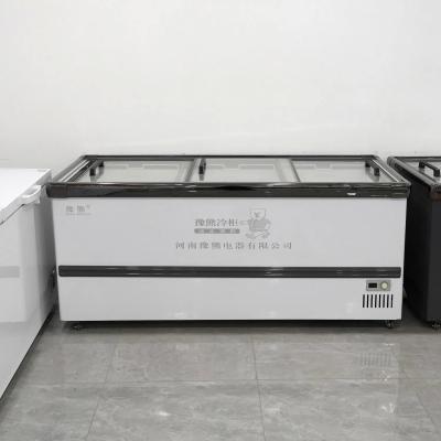 China 540L Deep Island Freezer Supermarket Sliding Glass Door Freezer 320W for sale