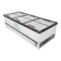 China Shopping Mall Deep Island Freezer 708L Glass Door Deep Freezer 400W for sale