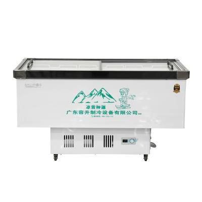 China Supermarket Horizontal Display Freezer Commercial Island Deep Freezer Large Capacity for sale