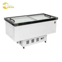 China Double Door Flat Top Display Freezer Single Temperature Auto Defrost Deep Freezer for sale