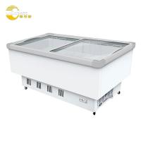 China Glass Door Frozen Display Freezer LED Light Commercial Ice Cream Cooler Direct Cooling for sale