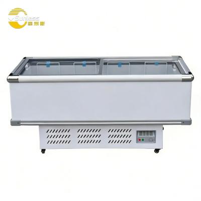 China Clear Door Freezer CE Certified Sliding Glass Lid Chest Freezers Single Temperature for sale