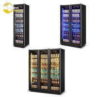 China Single Temperature Display Wine Fridge Glass Door Retail Beverage Refrigerator for sale
