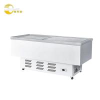 China Sliding Door Flat Top Display Freezer Direct Cooling Display Deep Freezer for sale