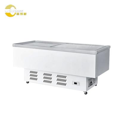 China Sliding Door Flat Top Display Freezer Direct Cooling Display Deep Freezer for sale