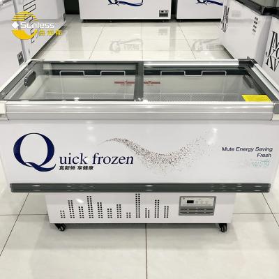 China 200L - 710L Display Fridges Freezers Commercial Glass Front Fridge Direct Cooling for sale