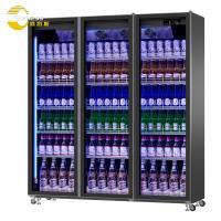 China Direct Cooling Double Glass Doors Refrigerator Beverage Beer Commercial Display Fridge for sale
