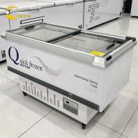 China Double Door Chest Deep Freezer Direct Cooling Chest Display Freezer Sliding Glass Lid for sale