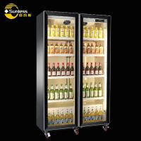China Commercial Frigo Double Door Beer Refrigerator Glass Door Fridge Display Vertical Freezer for sale