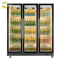 China Commercial Frigo Double Door Beer Refrigerator Glass Door Fridge Display Vertical Freezer for sale
