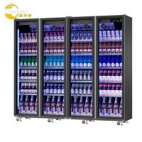 China Commercial Frigo Double Door Beer Refrigerator Glass Door Fridge Display Vertical Freezer for sale