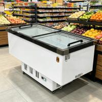 China 1040 Liter Flat Top Display Freezer Single Temperature Glass Door Display Freezer for sale