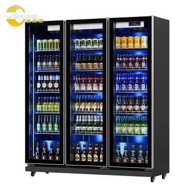 China Commercial Upright Beverage Refrigerator Supermarket Beer Display Fridge for Bottle and Can Drinks for sale