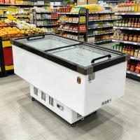 China 2 Meter Flat Top Display Freezer CE Certified Sliding Door Deep Freezer Double Door for sale