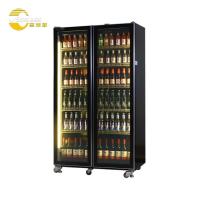 China 1050L Upright Freezer Glass Door Refrigerator Commercial Refrigeration Equipment Supermarket Beverage Beer Coke Showcase for sale