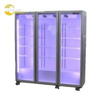 China Electric Glass Door Beverage Cooler 220V / 50Hz Upright Fridge Freezer for sale